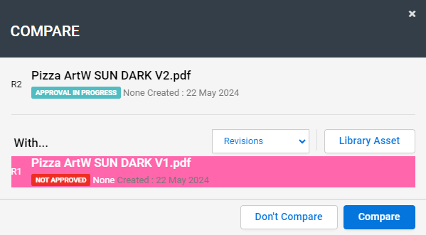 Approver Tip: Comparing Asset Versions in the Online Approval Tool – e-flow